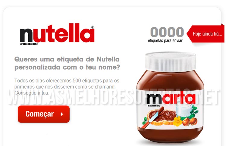 As Melhores Ofertas > Etiqueta Personalizada Nutella Grátis